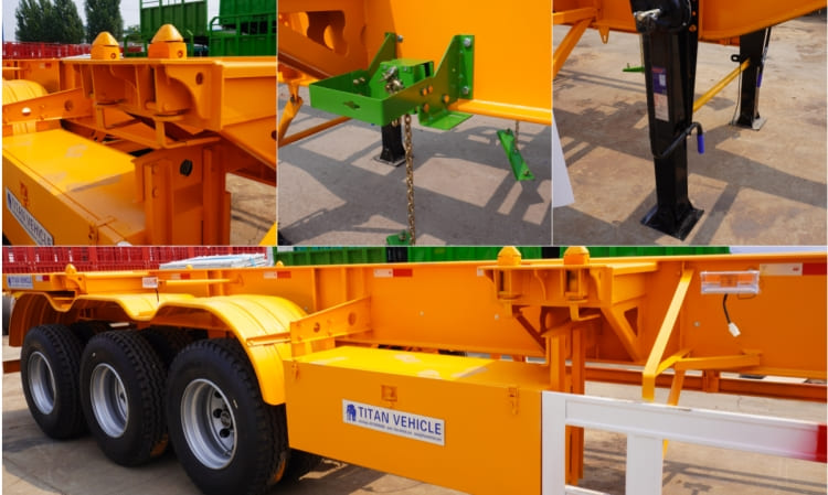 Tri Axle 40ft Cargo Container Trailer Chassis for Sale in Guinea